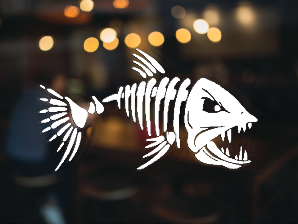 Bone Skeleton Fish Vinyl Car Window Decal Sticker Fishing | eBay