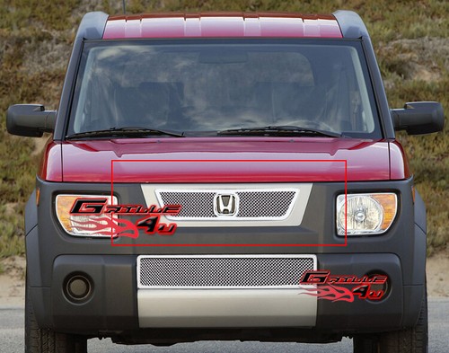 Fits 03-06 Honda Element Logo Show Upper Stainless Chrome Mesh Grille ...