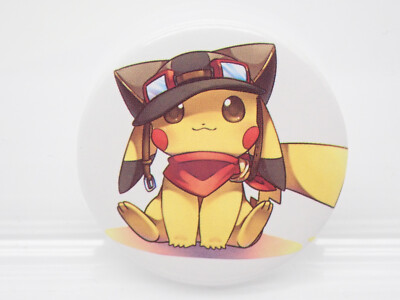Pokemon Pikachu Wearing Hat Bandanna and Goggles Pin Button | eBay