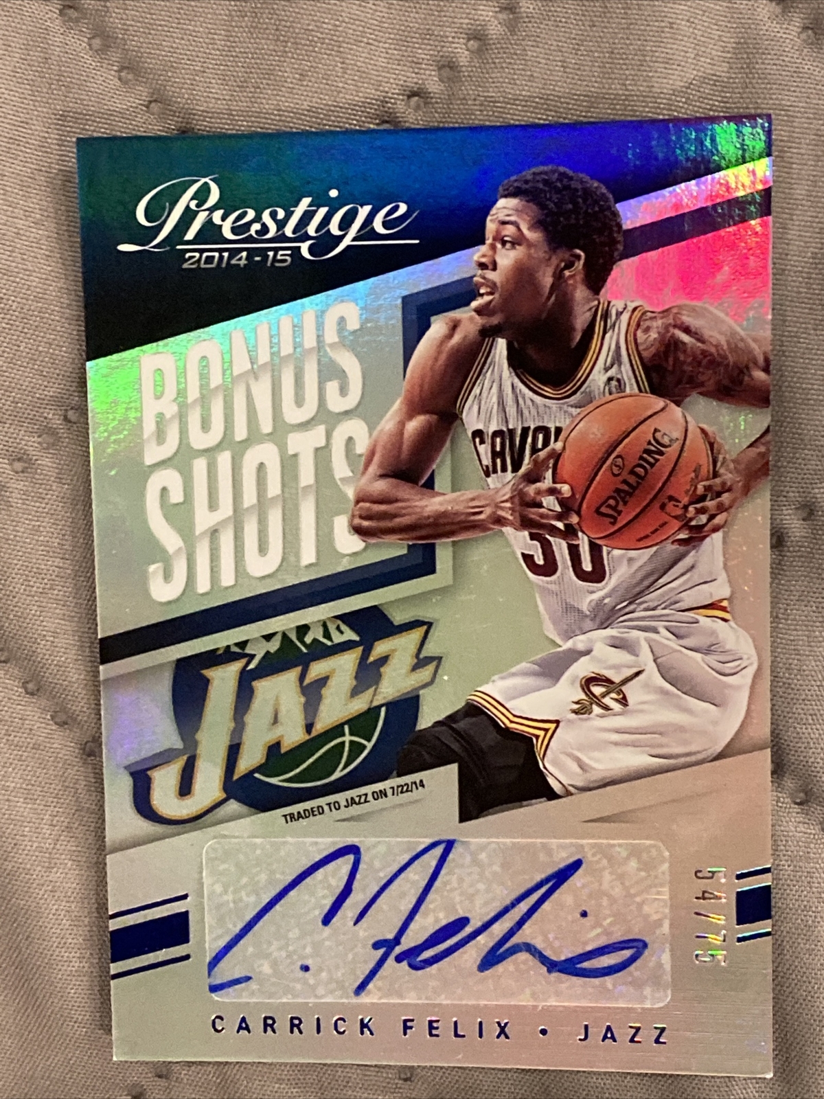 2014-15 Prestige Premium Bonus Shots Autographs Blue Card #43 Carrick ...