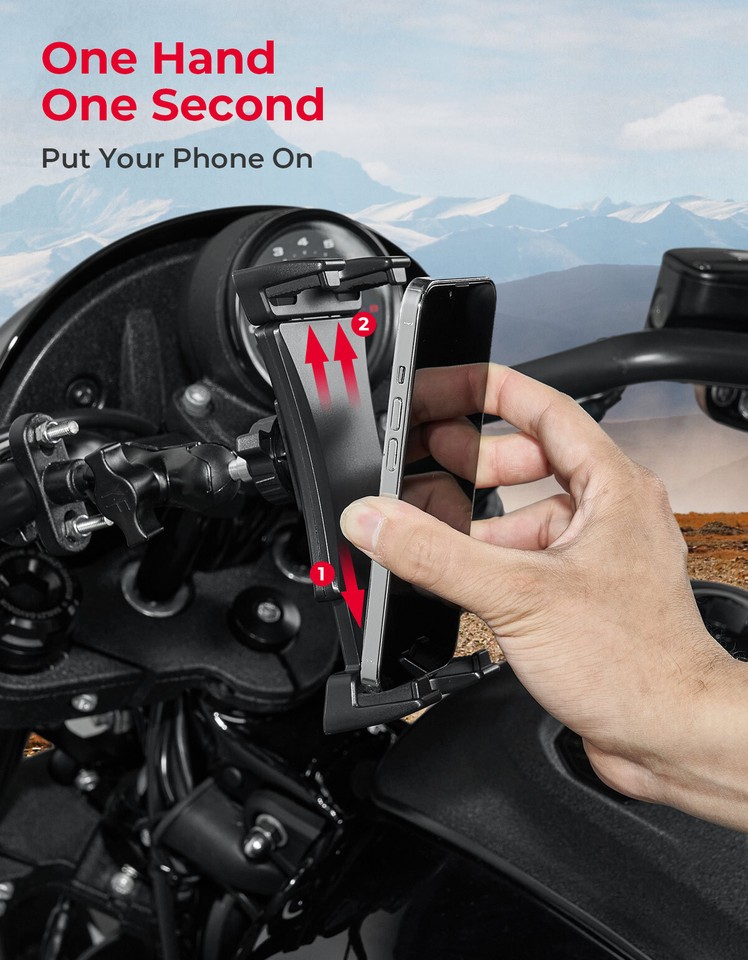 0.6"-2" UTV Cell Phone Holder Mount for Polaris RZR 900 1000 XP Pro ...