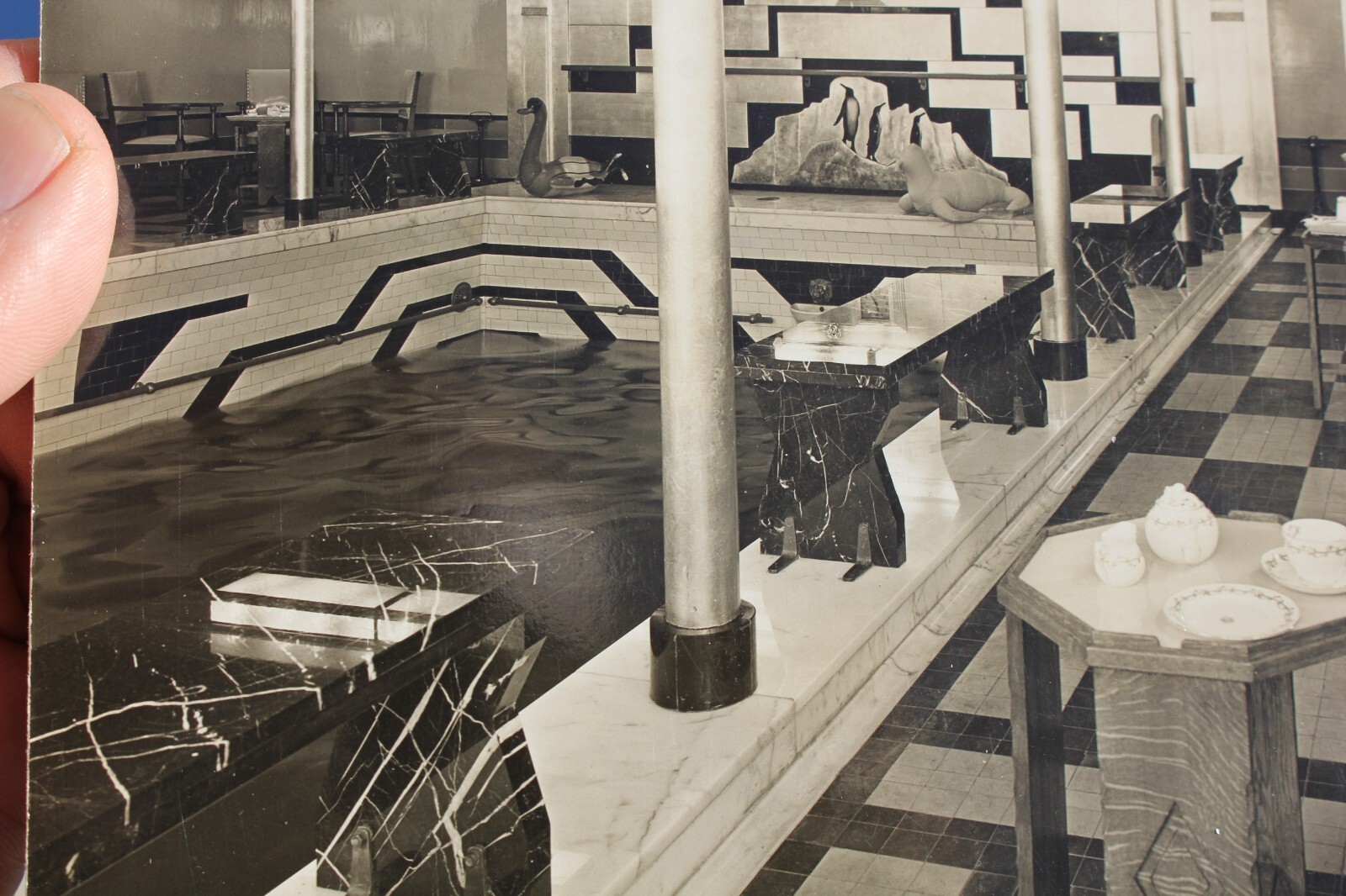 WHITE STAR LINE MV GEORGIC POOL UNIQUE COMPANY ISSUED HAND TINTED ...