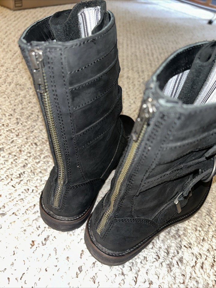L.L. Bean Old Port Mid Calf Boots Womens 6.5 Black Zip Back Straps ...