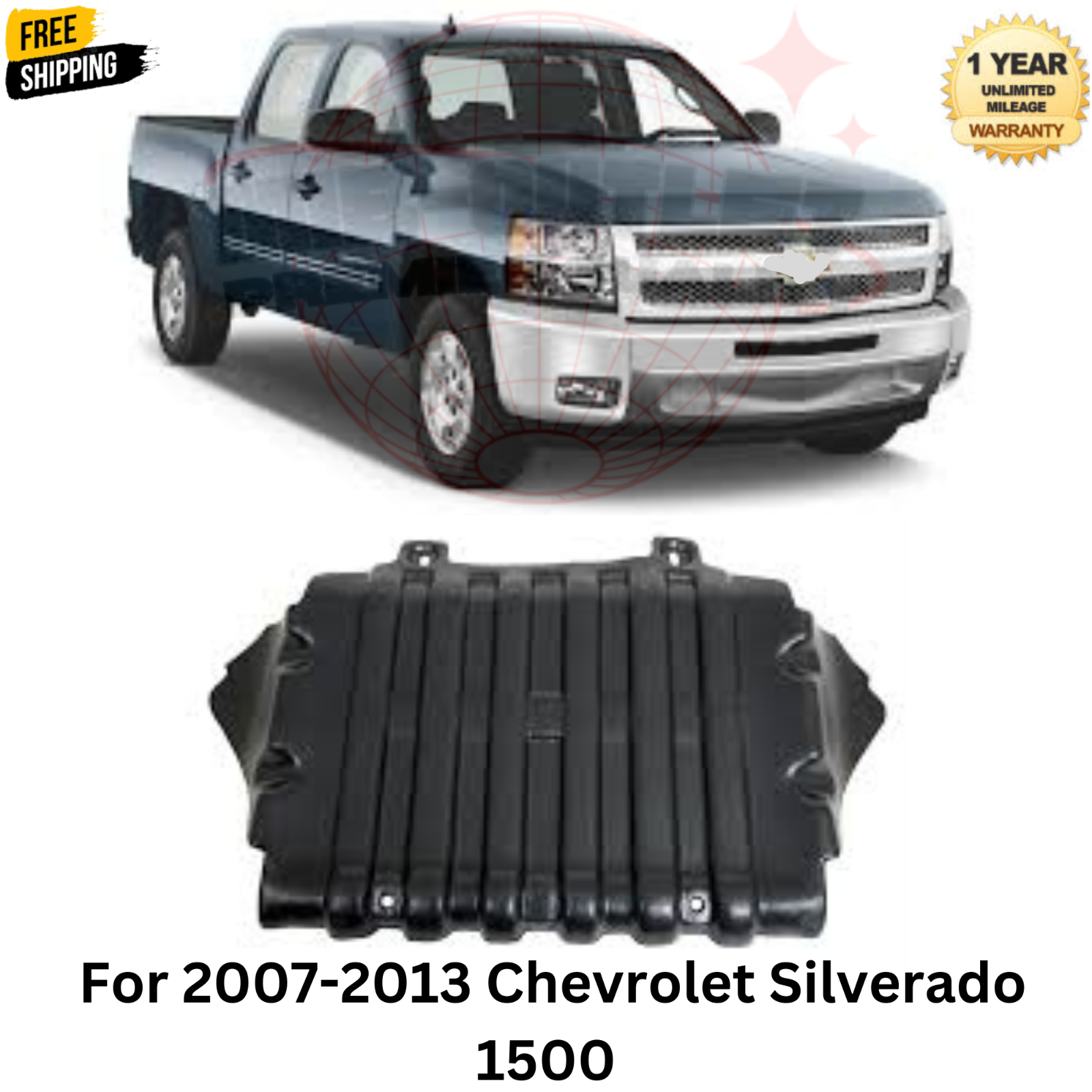 Engine Splash Shield For Chevrolet Silverado 1500 GMC 2007-13 GM1228139 ...