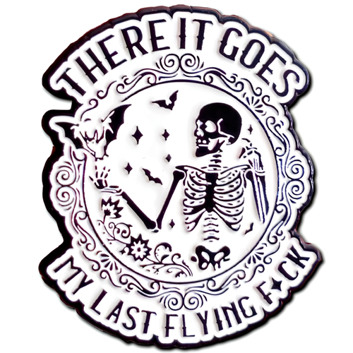 Pin Badge There It Goes My Last Flying Fu*k Enamel Skull Bat Lapel Pin ...
