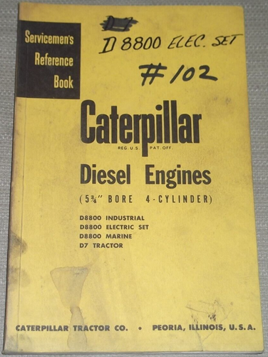 CAT CATERPILLAR D8800 D7 5 3/4" 4 CYLINDER ENGINE SERVICE SHOP REPAIR ...