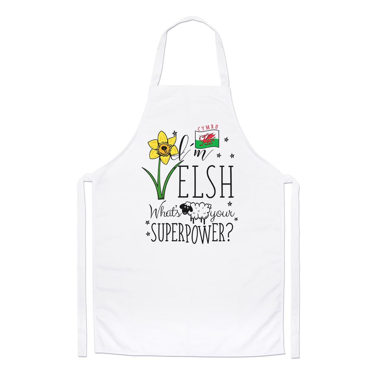 I'm Welsh What's Your Superpower Chefs Apron - Wales Superhero Funny ...