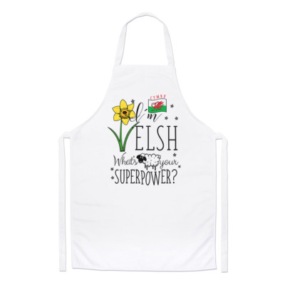 I'm Welsh What's Your Superpower Chefs Apron - Wales Superhero Funny ...