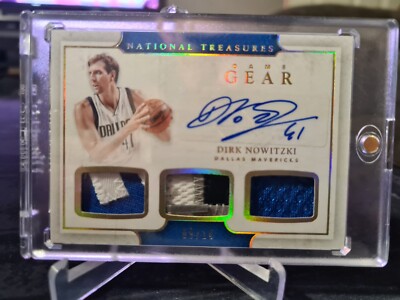 Dirk Nowitzki Double Patch Auto NATIONAL TREASURES /10 HOF | eBay
