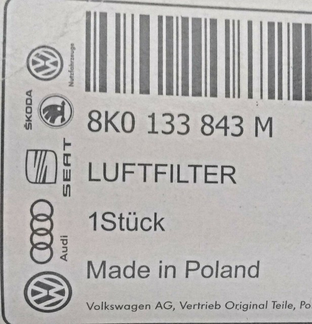 OEM Audi Q5 8r Air Filter 8K0133843M Genuine for sale online | eBay