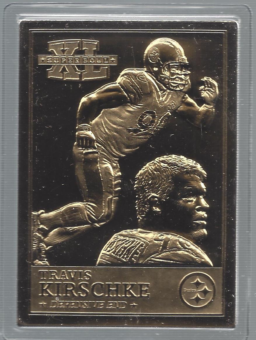 Travis Kirschke Danbury Mint Steelers NFL Super Bowl XL 2006 22kt Gold ...