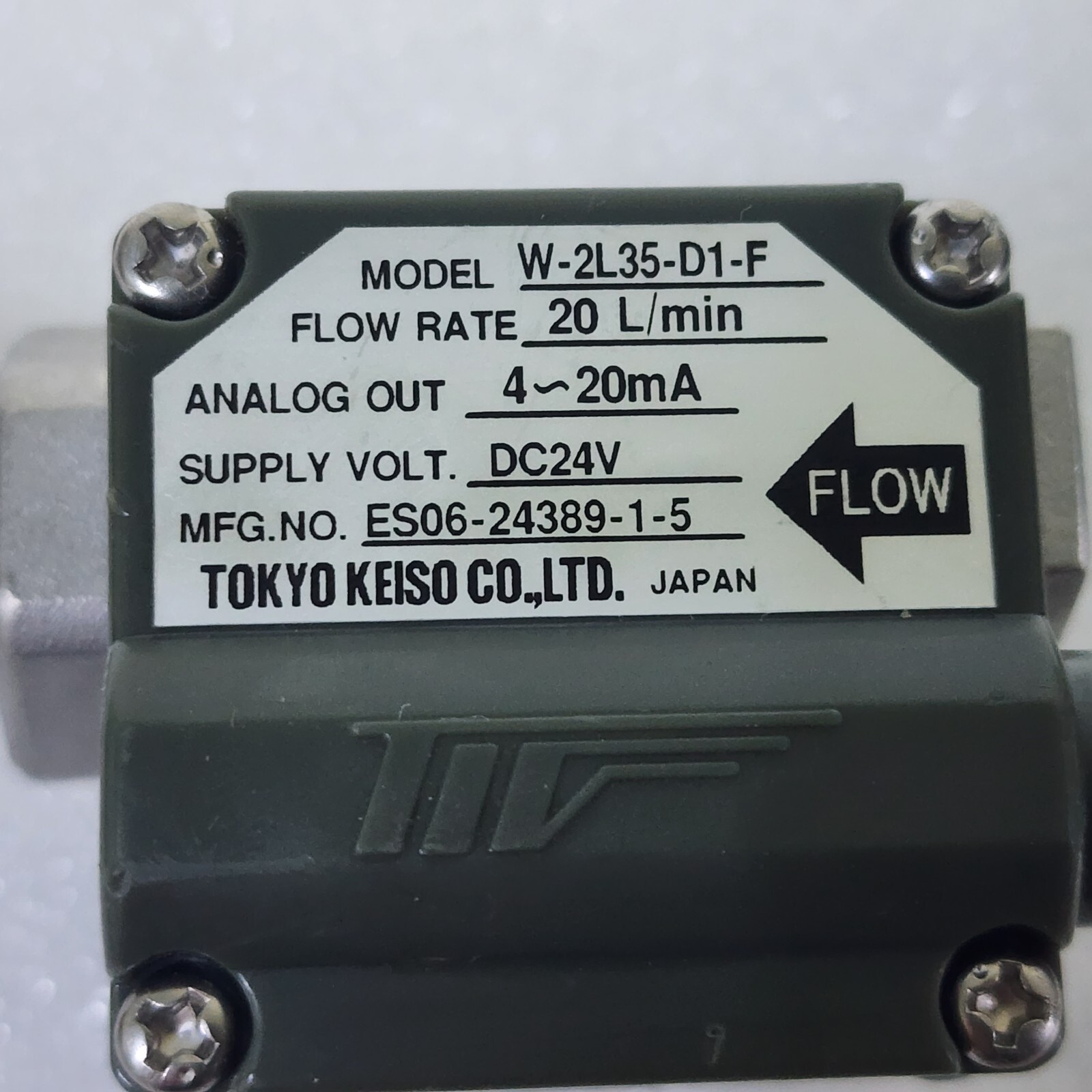 TOKYO KEISO W-2L35-D1-F 20 L/min FLOW METER FREE SHIP | eBay