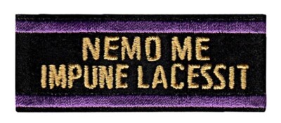 NEMO ME IMPUNE LACESSIT BADGE MOURNING BAND, BLACK/PURPLE, 15/16" H ...