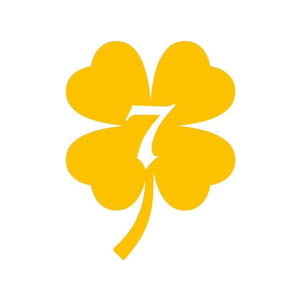 4 Leaf clover Vinyl Decal Four leaf clover Lucky number 7 shamrock ...