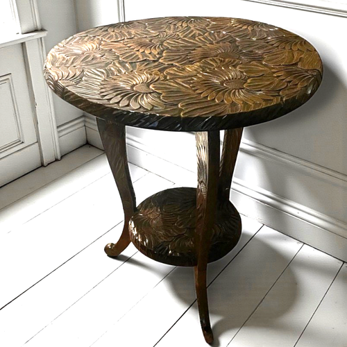 Large Rare Liberty Japanese Hand Carved Table Arts & Crafts c1900 ...