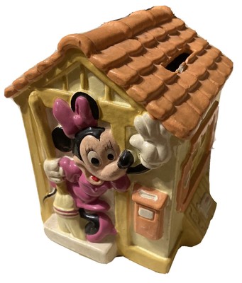 Disney Minnie Mouse Bank Ceramic Vintage Piggy Bank Rare Walt Disney ...