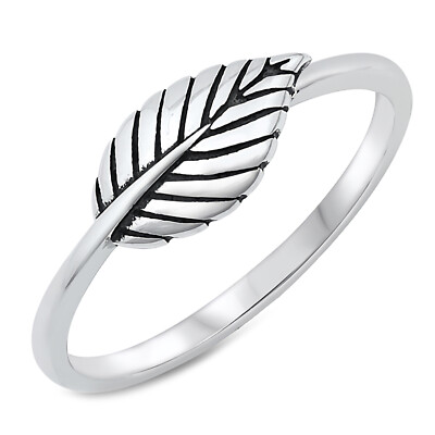 6mm Simple Leaf Ring Solid 925 Sterling Silver Sizes 5-10 | eBay