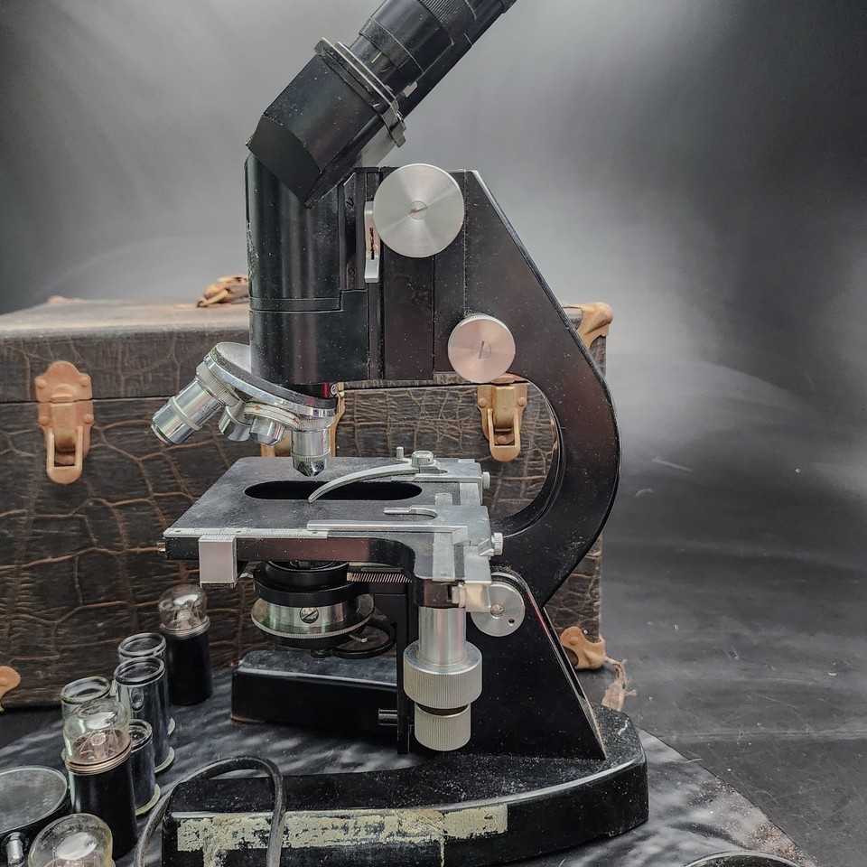 E Leitz Wetzlar Microscope Vintage 1950s German Original Box Scientific ...