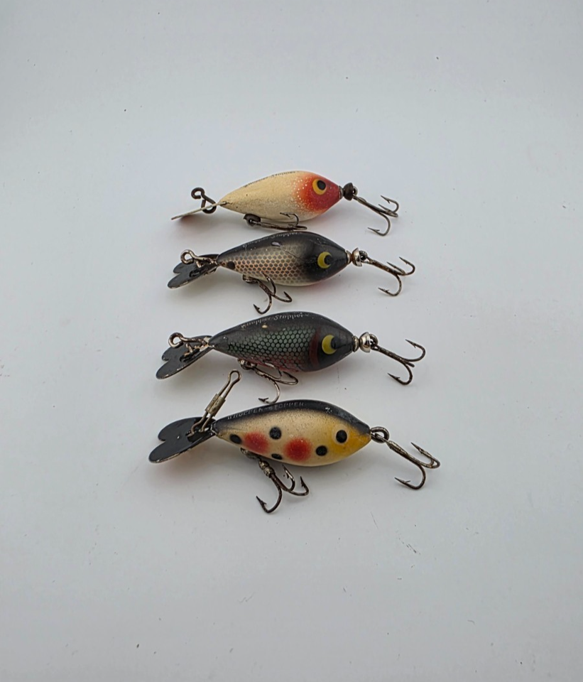 (4) Vintage Whopper Stopper Back Runner Crankbait Fishing Lures Lot of ...