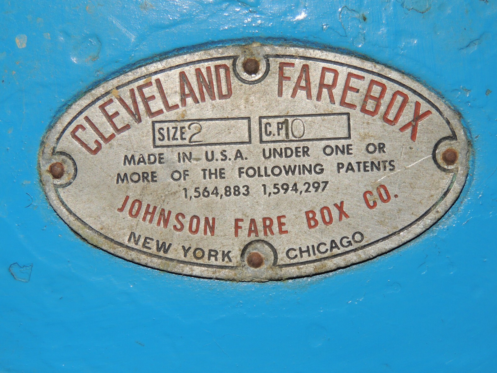 Vintage Cleveland Fare Box Johnson Fare Box Size 2 C.P 10 Trolly Street ...
