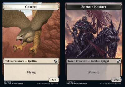 MTG Commander Dominaria United TOKEN Two-sided Griffin Zombie Knight ...