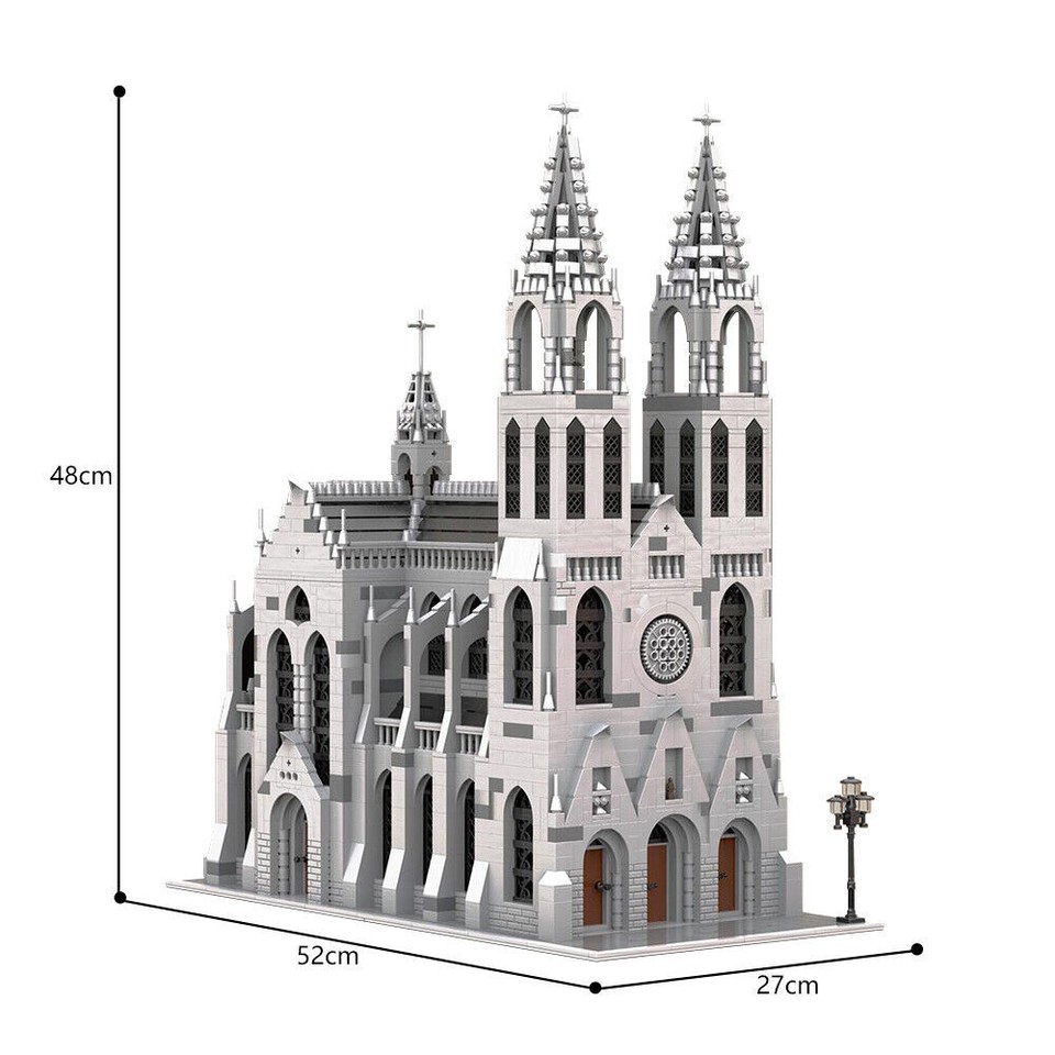 Gothic Cathedral MOC Building Blocks Set, Medieval DIY Model Bricks Toy ...