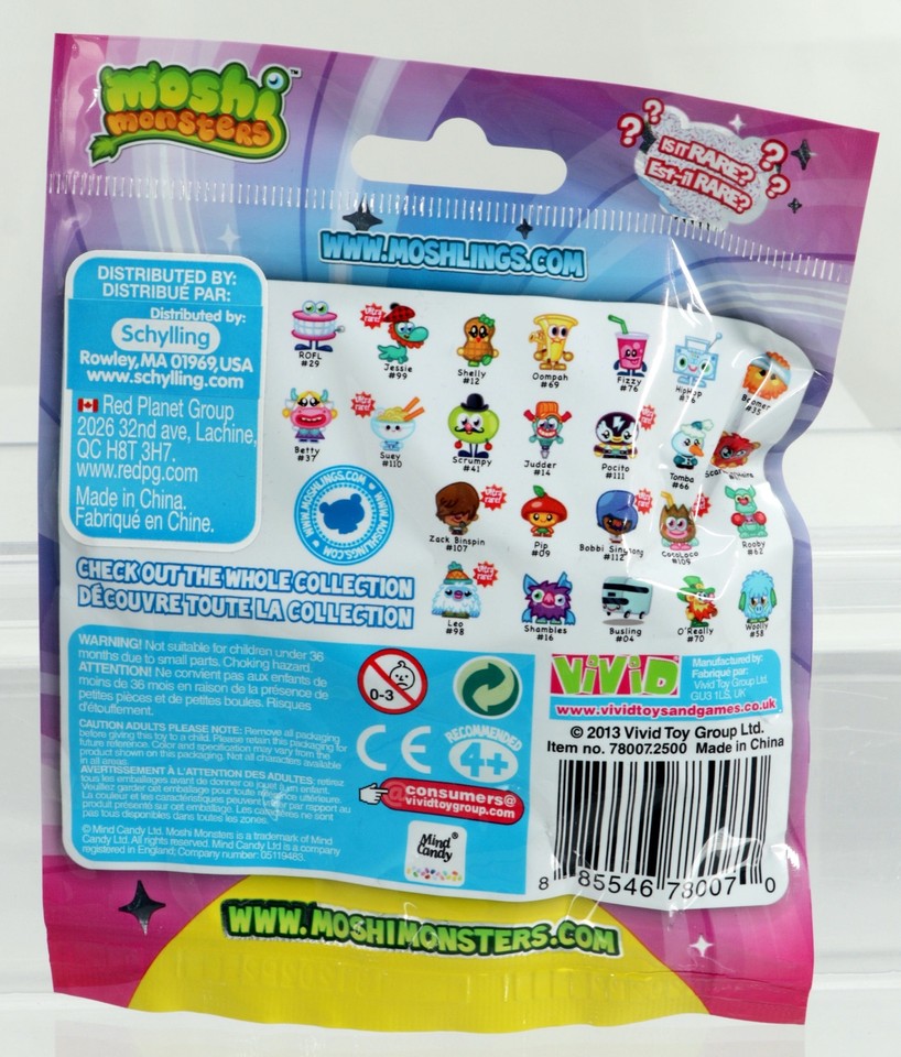 Moshi Monsters Bag with 2 Moshlings, Collector Card & Mystery Code ...