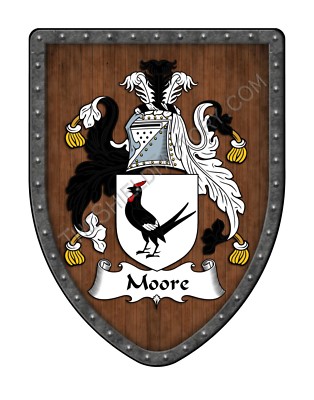 Moore I Family Crest Custom Coat of Arms, Hanging Wall Shield SH503P-DG ...