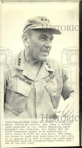1971 Press Photo Lt. Gen. James Sutherland explains So. Vietnam's Laos incursion | eBay