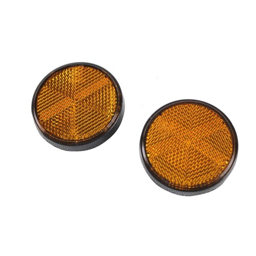 2Pcs SAE Round License Plate Reflectors Warning Sticker For Car ...