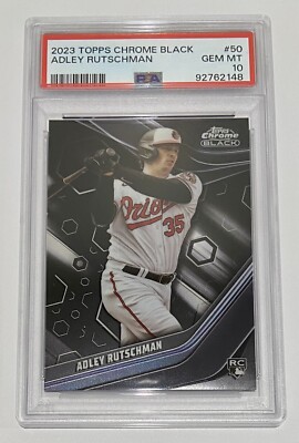 2023 Topps Chrome Black Adley Rutschman Rookie RC # 50 PSA 10 MLB ...