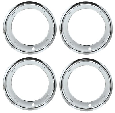15" 2.5" CHEVY BOWTIE Chrome Stainless Steel Trim Ring Set 15x7 Rally ...