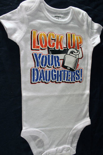 lock up your daughters funny baby newborn boy bodysuit onepiece clothes ...