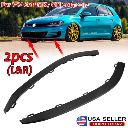 Front Bumper Lower Spoiler Trim Set fit VW Golf MK7 GTI 2015-2017 ...