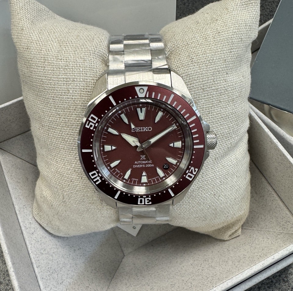 Seiko Prospex Sea Samurai Diver Red Dial Stainless Steel Watch SRPL11 ...