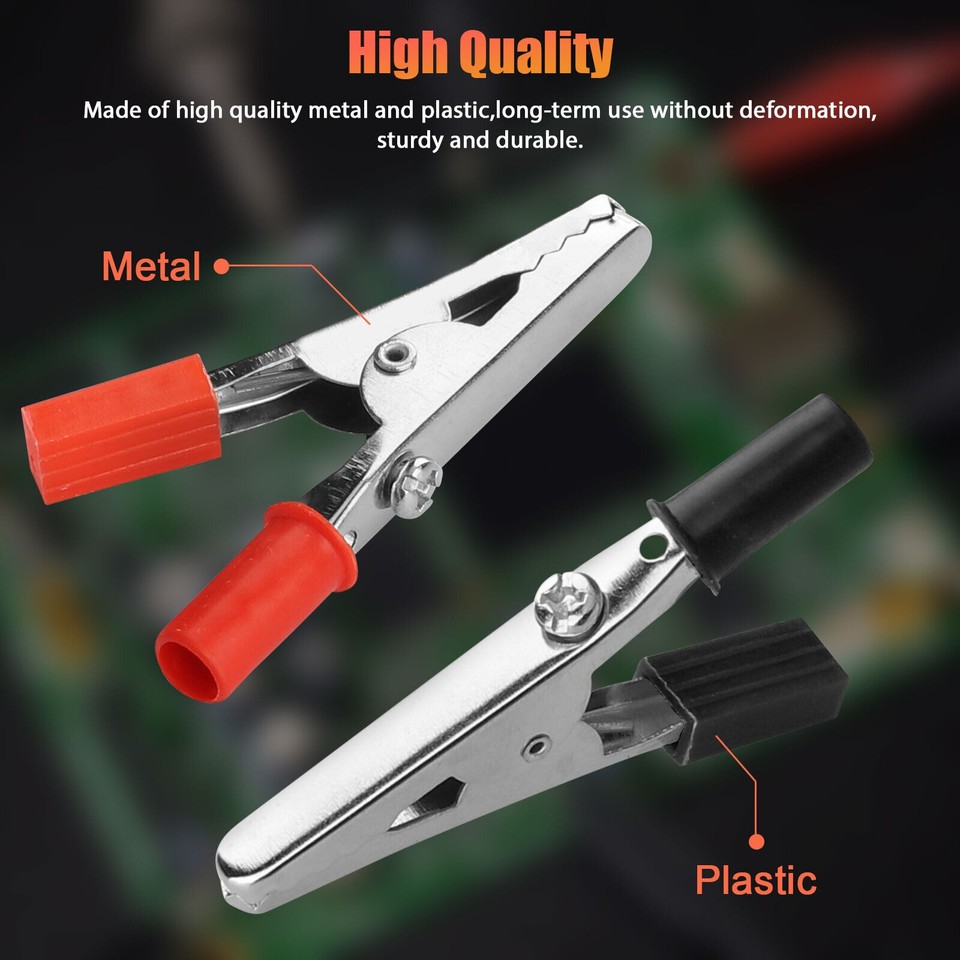 Durable 50Pcs Electrical Test Clamps Metal Alligator Clips with Plastic ...