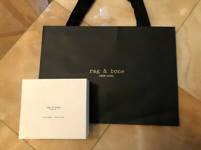 EUC Rag & Bone EMPTY White Parm box with branded tissue 6.5" x 5.75" x ...
