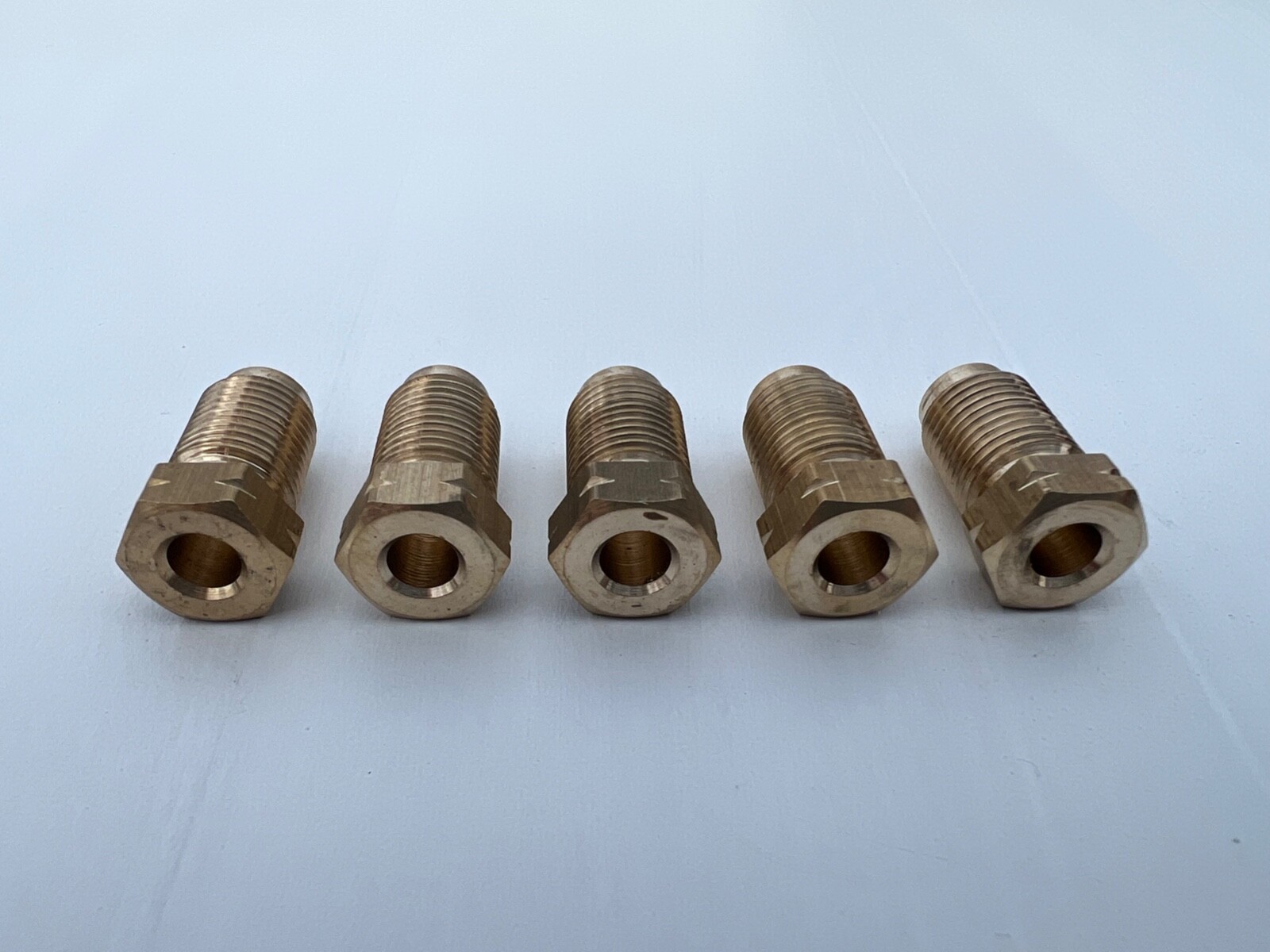 Brass Brake Pipe Fittings Unions - M10 x 1mm Male Short 3/16" Pipe - 6 ...