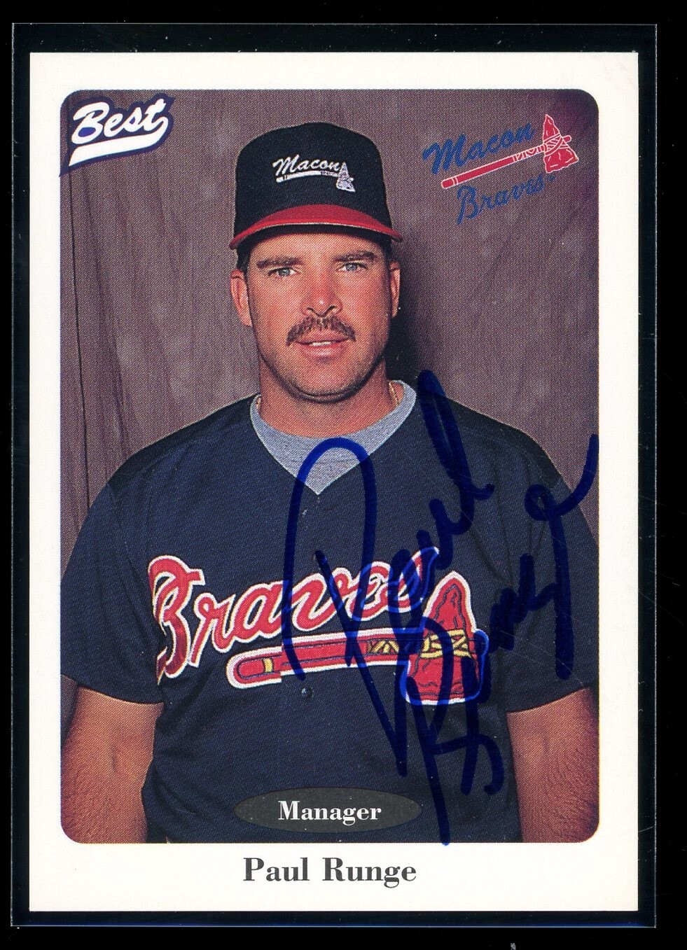 1996 Macon Braves PAUL RUNGE Signed Card autograph auto RC SEATTLE, WA ...