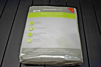 Essential Home Bedsack Classic Mattress Pad Twin - WHITE | eBay