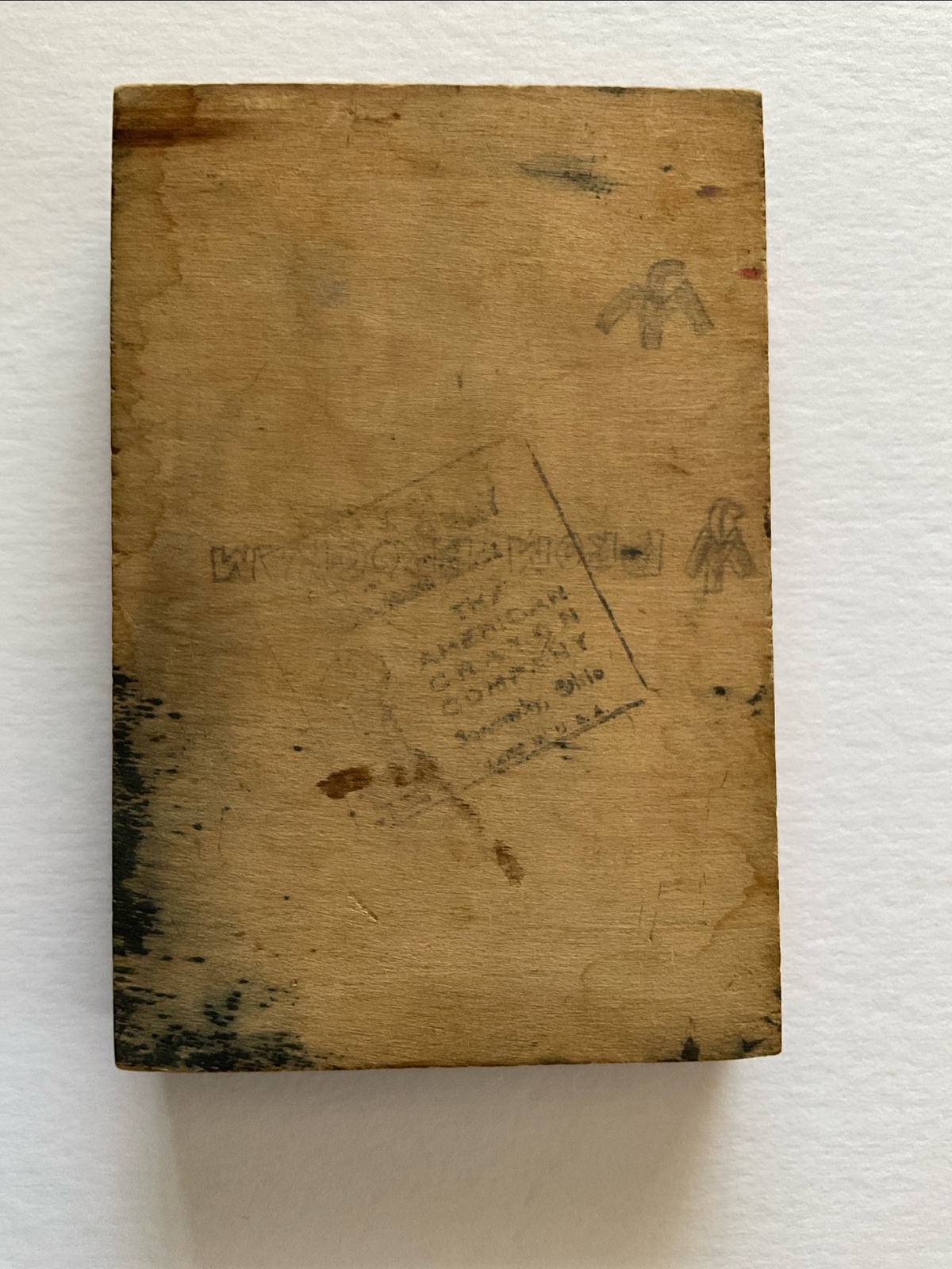 Vintage American Crayon Co. Lino & Wood Art Printing Block. Large 15 x ...