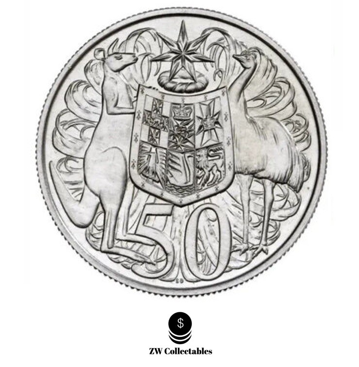 1966 Round 50c Coin Australia GEM UNC From Original Rural Bank Roll 80% ...