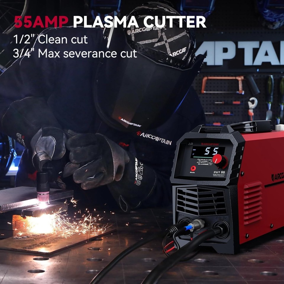 55A Plasma Cutter, Large LED Display, Non-Touch Pilot ARC Plasma ...