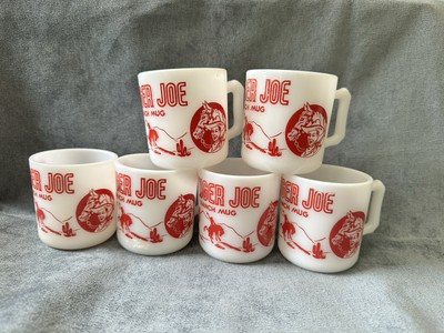 Red Ranger Joe Mug White Milk Glass Hazel Atlas | eBay