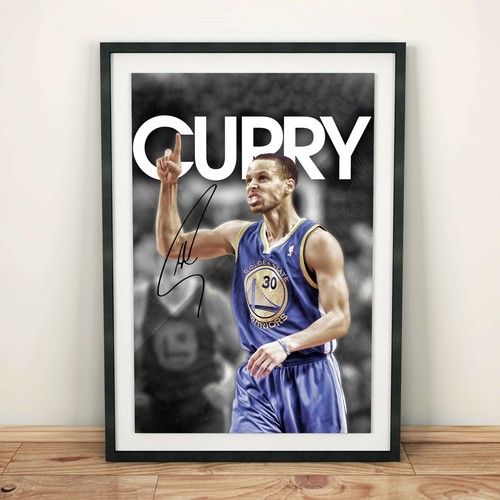 Stephen Curry Golden State Warriors NBA Autographed Poster Print. A3 A2 ...