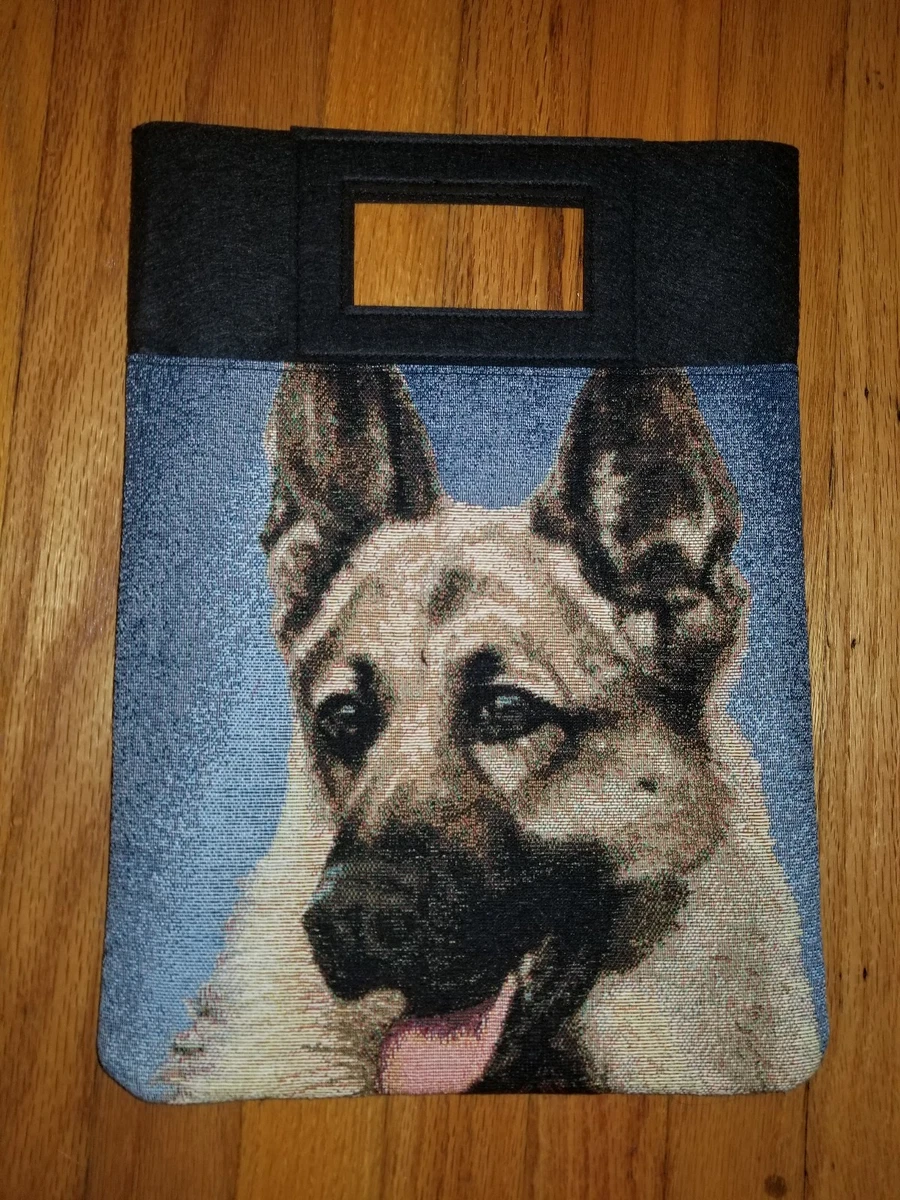 German Shepherd On Computer
