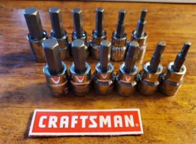 Craftsman 12 Pc 3/8 Drive SAE and Metric Hex Bit Socket Set - New | eBay