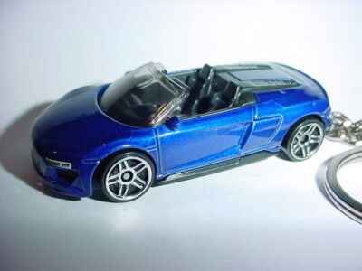 HOT 3D DEEP BLUE AUDI R8 SPYDER CUSTOM KEYCHAIN keyring key R 8 BLING ...