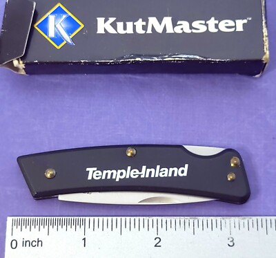 KUTMASTER Knife Made In USA Lockback Temple-Inland Advertising NOS | eBay