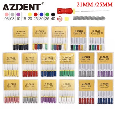 Dental Endo K-Files Endodontic File Hand Use 25mm/21mm Stainless Steel ...